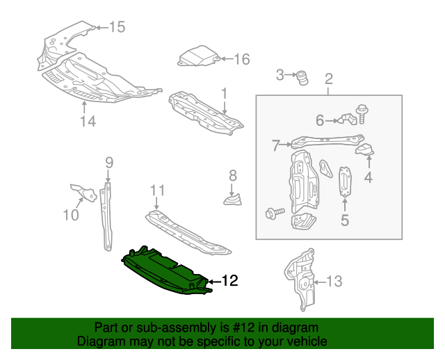 53289-30250 - Radiator Support Splash Shield 2016-2020 Lexus ...