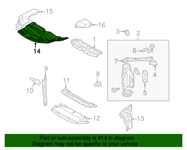 53295-30100 - Radiator Support Access Cover 2013-2015 Lexus | AutoNationParts.com
