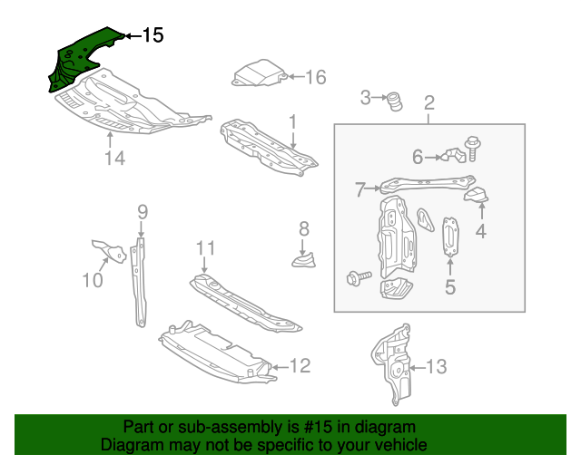 53795-30060 - Radiator Support Access Cover 2013-2015 Lexus ...
