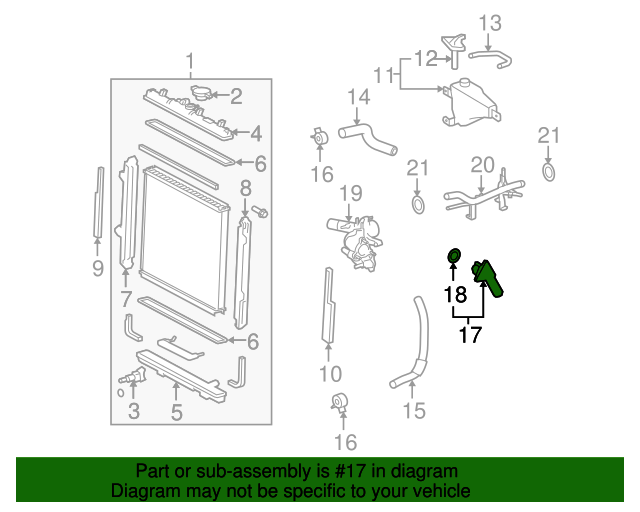 2003-2023 Toyota Water Inlet Sub-Assembly, With THERMOSTAT 16031-0P010 ...