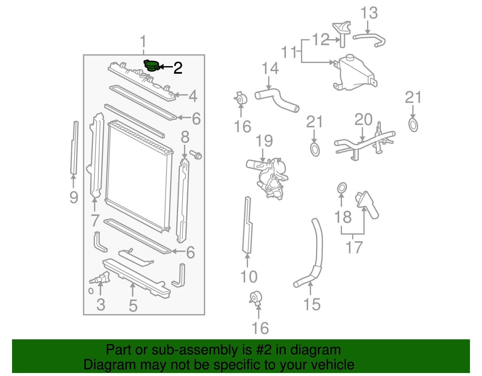 OEM 2016-2024 Toyota Radiator Cap Part # 16401-31830 | Modern Toyota Parts