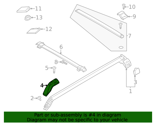 M2DZ-7855182-AA - Cover - Roof Rack Slat - 2021-2024 Ford Bronco ...