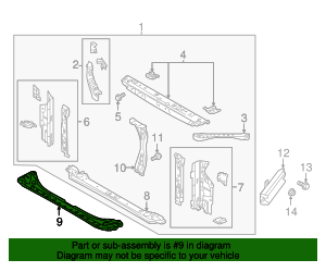 2017-2023 Subaru Impreza Lower Tie Bar 51231FL00A9P | Subaru Parts Store