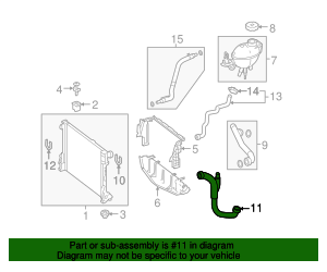 207-501-04-82 - Radiator Coolant Hose 2010-2011 Mercedes-Benz E 550 ...