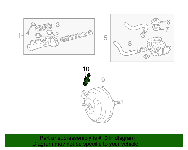 44730-10010 - Power Brake Booster Check Valve 1995-2008 Toyota ...