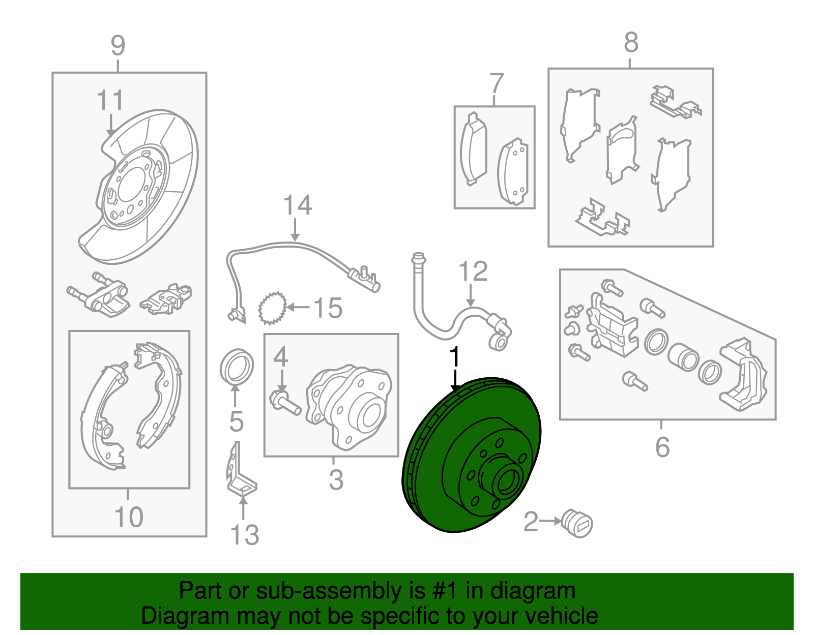 2006-2025 Nissan Rear Brake Rotor (z33 Z34) 43206-EG000 | Nissan Parts ...