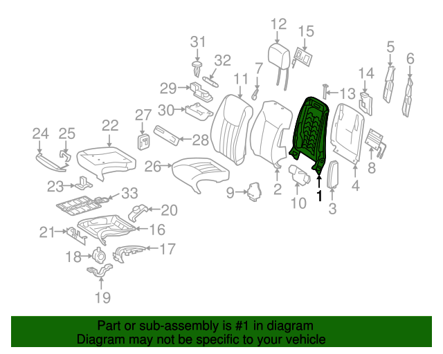001-910-10-34 - Seat Back Frame 2009-2012 Mercedes-Benz | Mercedes-Benz ...