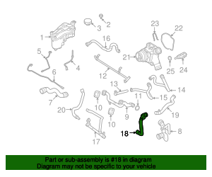 LR005564 - Radiator Coolant Hose 2008-2012 Land Rover LR2 ...