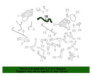 Genuine Water Hose for 2008-2012 Land Rover LR2 | Land Rover Part ...