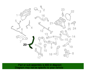 Genuine Water Hose for 2008-2012 Land Rover LR2 | Land Rover Part ...