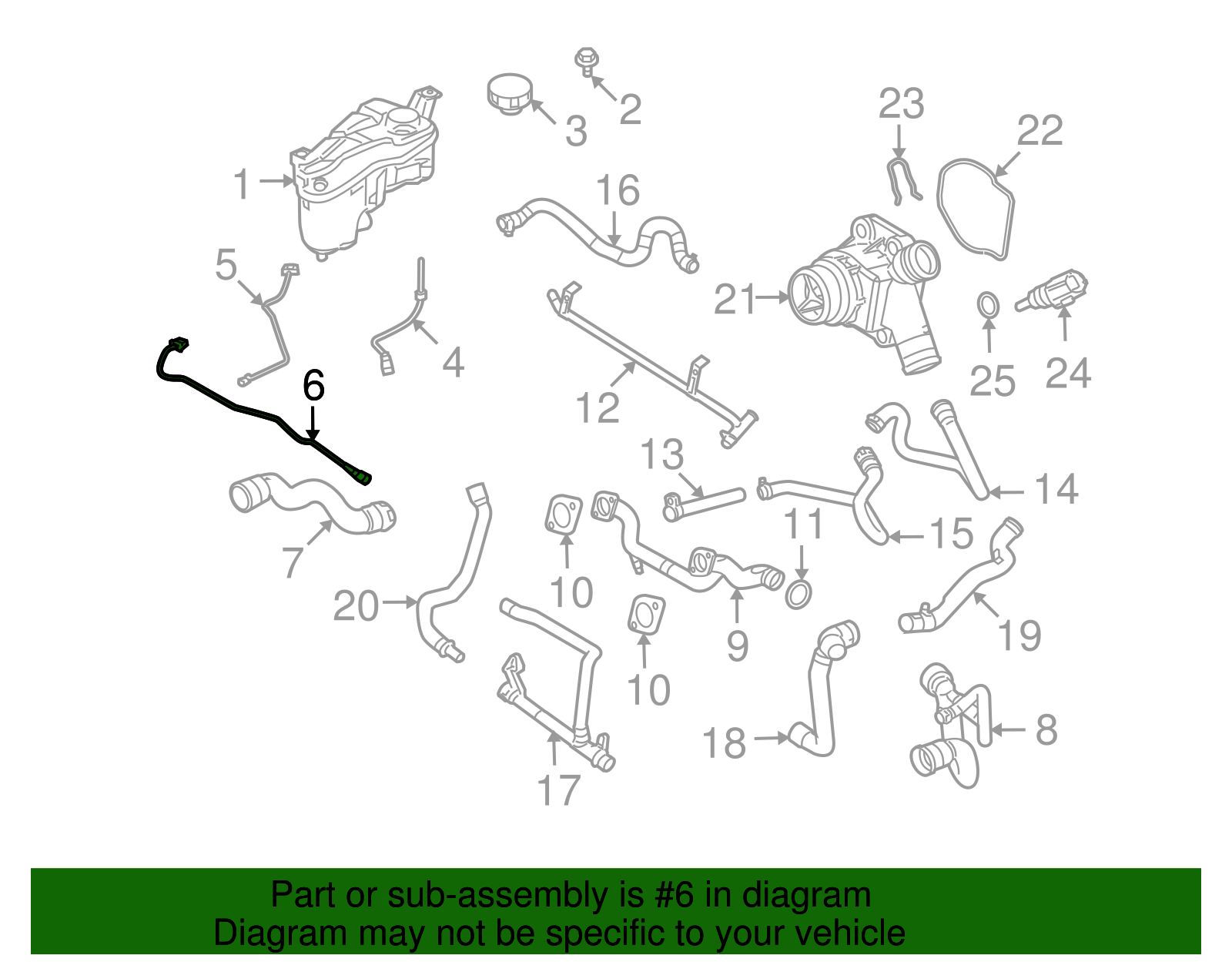 LR019341 - Overflow Hose 2008-2012 Land Rover LR2 | Land Leaping ...