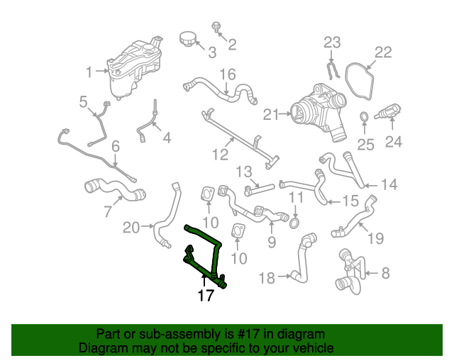 LR005563 - Water Hose - 2008-2012 Land Rover LR2 | LandRoverLakeBluff