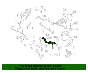 Genuine OEM By-Pass Hose Part# LR045669 Fits 2009-2012 Land Rover LR2 ...
