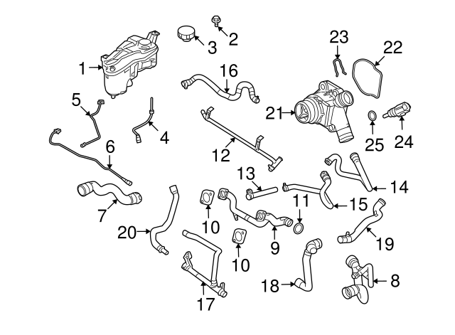 Genuine Water Hose for 2008-2012 Land Rover LR2 | Land Rover Part ...