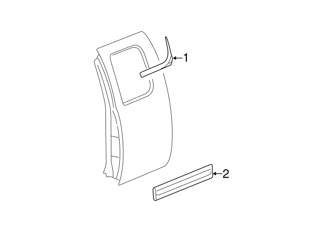 2007-2013 GM Rear Driver Side Door Window Outer Sealing Strip 20968132 ...