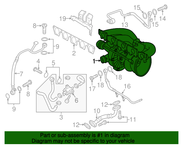 07K-145-701-C - Exhaust Manifold 2012-2013 Audi | Audi OEM Parts
