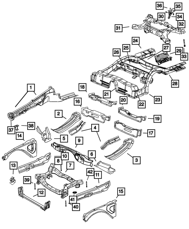 2017-2023 Mopar Rear Axle Sub-Frame 68339956AA | Mopar eStore