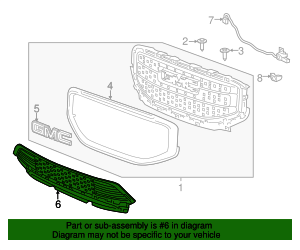 2017-2019 GMC Acadia Front Lower Grille 23464008 | GMPartsDirect.com