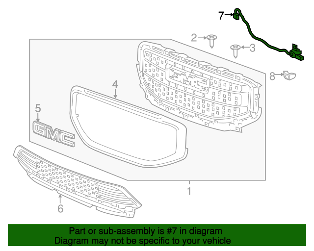 2017-2019 GMC Acadia Front View Driver Information Camera 84197153 GM ...