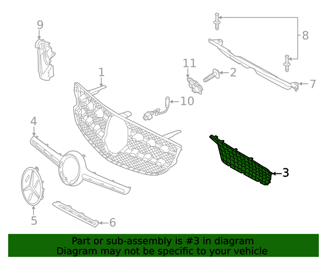 253-888-95-00 - Grille Cover 2020-2022 Mercedes-Benz GLC 300 | Mercedes ...