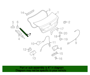 51-24-7-129-194 - Gas pressurized spring f trunk lid 2007-2013 BMW ...