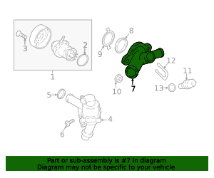 2017-2023 Audi Engine Coolant Outlet Flange 07K-121-133-E | Audi USA Parts
