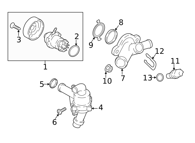 2017-2020 Audi Engine Coolant Outlet Flange 07K-121-133-E | Audi USA Parts