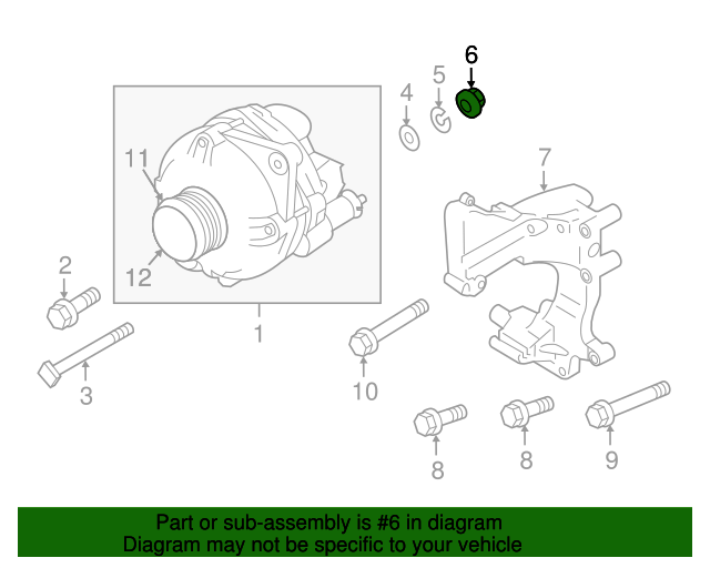 2013-2023 Mitsubishi Alternator Nut MF430122 | Auto Parts