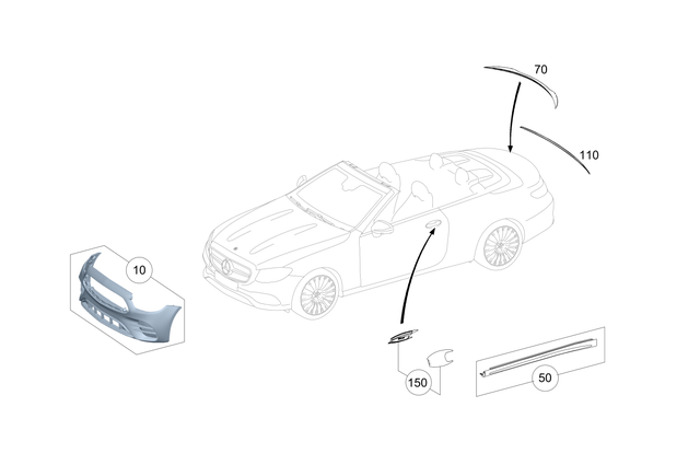 2018-2023 Mercedes-Benz Rear Spoiler Attachment 238-793-02-00 | MB ...