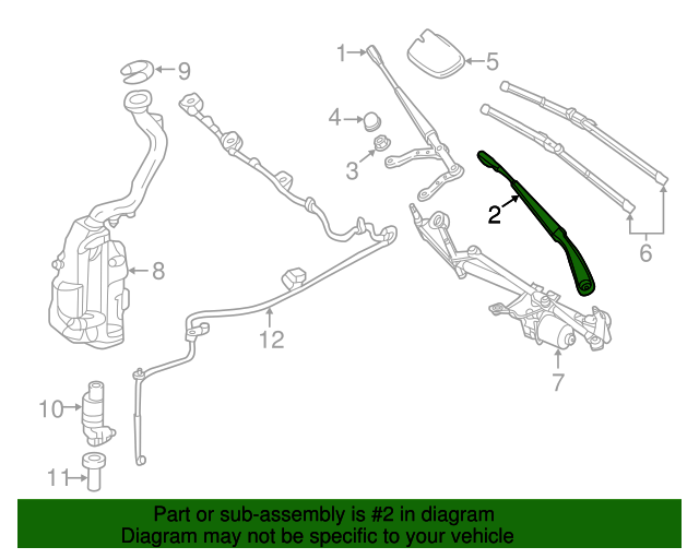 176-820-00-44 - Wiper Arm 2014-2017 Mercedes-Benz | Mercedes-Benz USA Parts