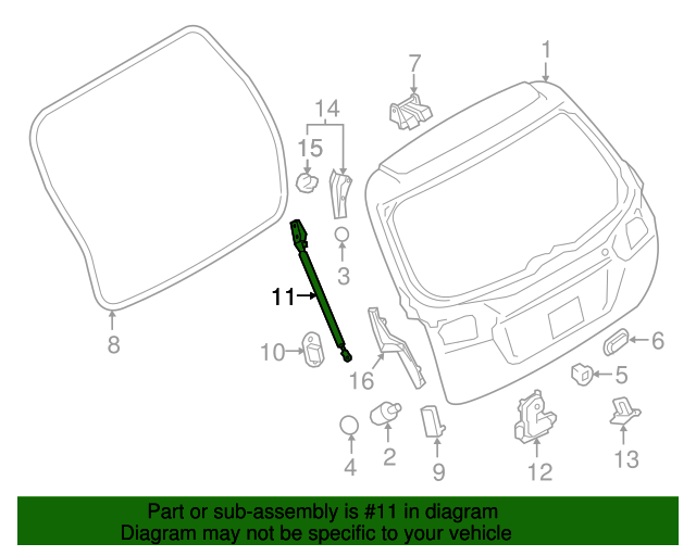 2015-2019 Subaru Lift Cylinder 63269AL00A | OEM Parts Online