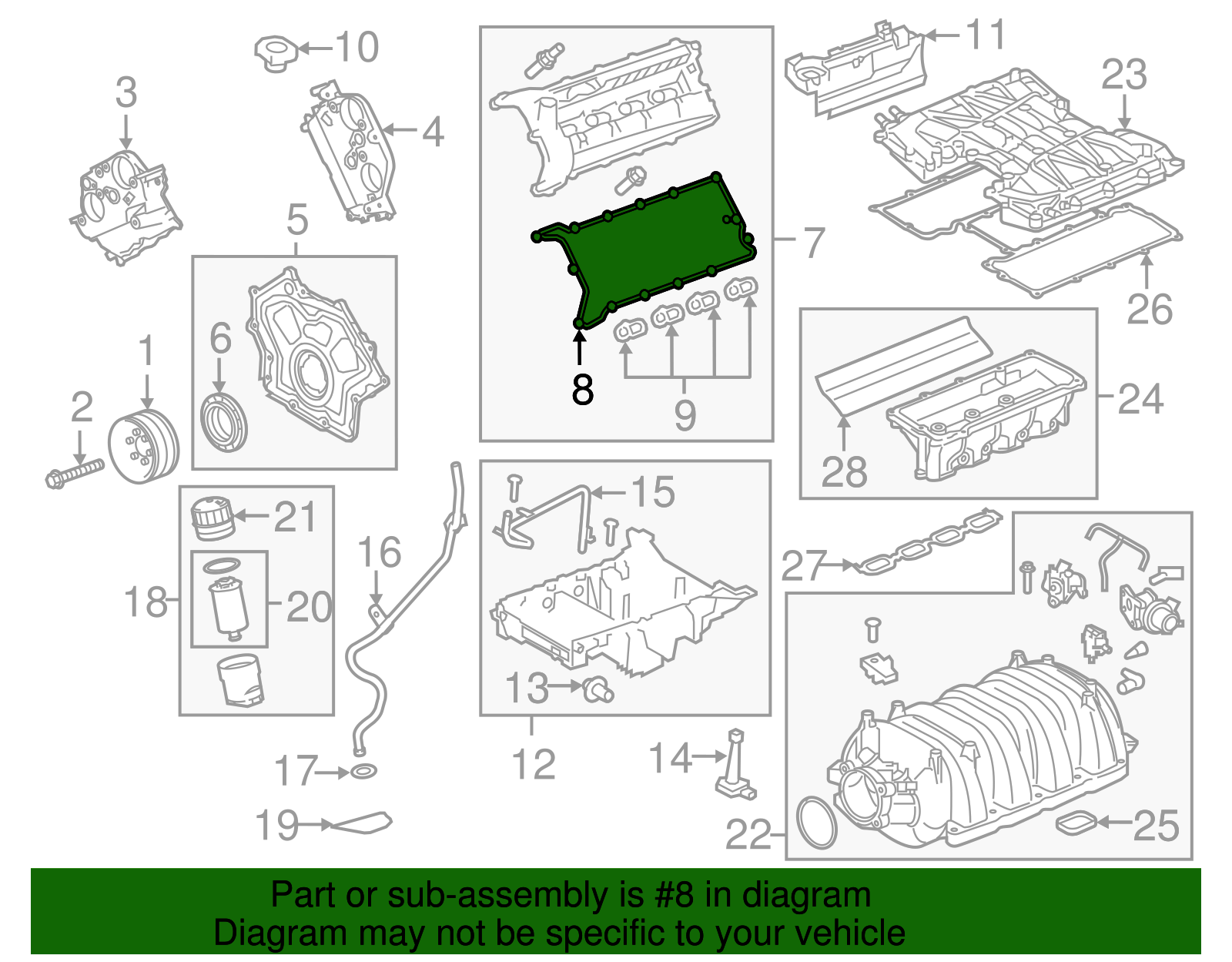 2010-2024 Land Rover Valve Cover Gasket LR010882 | OEM Parts Online