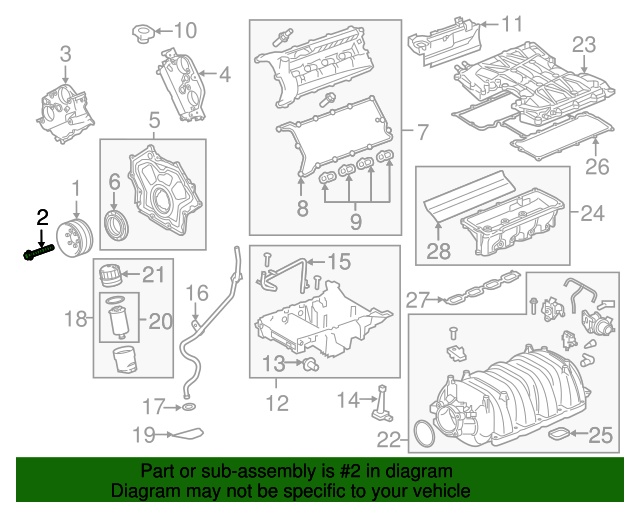LR011952 - Crankshaft Pulley Bolt - 2010-2020 Land-Rover | Land Rover ...