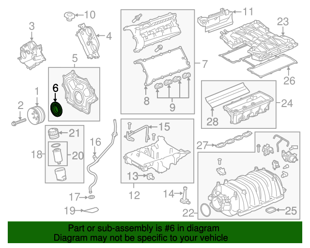 2013-2022 Land Rover Rear Main Seal Retainer LR043721 | Land Rover ...