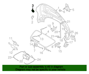 893-803-593-A - Hood Plug 1996-2015 Audi | Audi OEM Parts