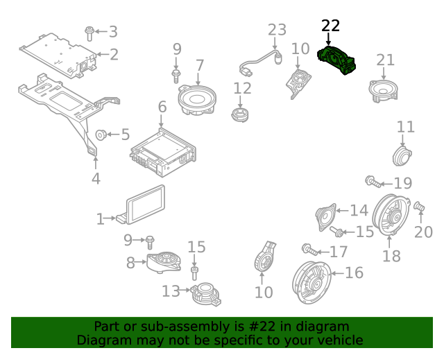 2017-2024 Audi Rear Speaker 8W9-035-382-C | TascaParts.com