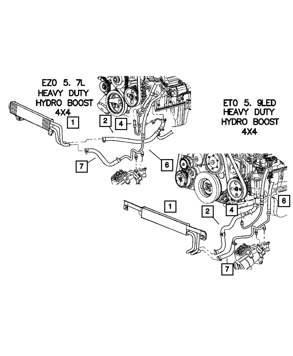 2003-2008 Dodge Power Steering Pressure Hose 52122339AC | TascaParts.com