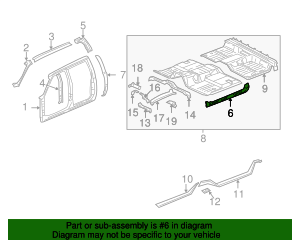 25920291 - Passenger Side Inner Rear Rocker Panel 2001-2019 GM ...