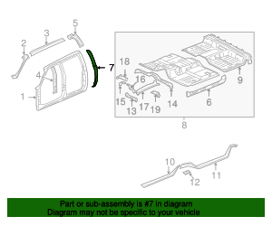 15075413 - Driver Side Center Pillar Outer Panel - 2001-2007 GM | OEM ...