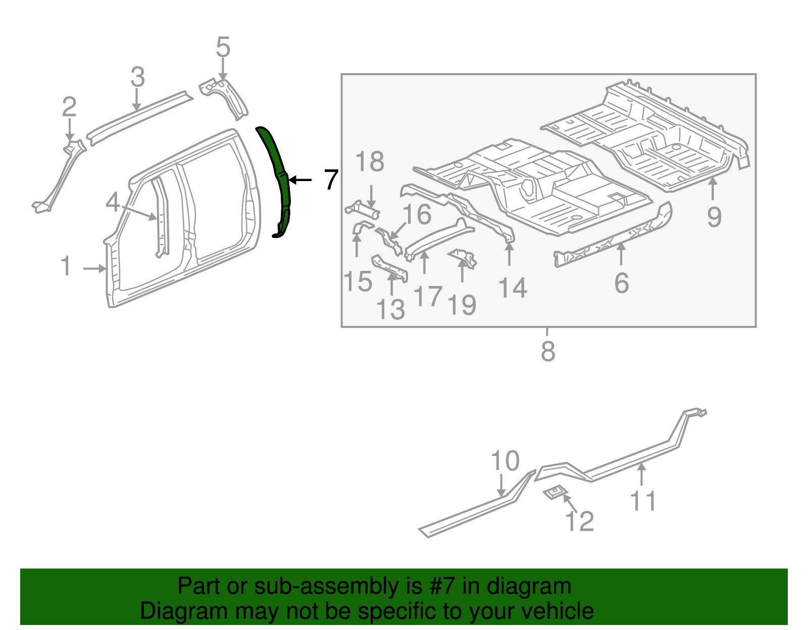 15075413 - Driver Side Center Pillar Outer Panel 2001-2007 GM | Gateway ...