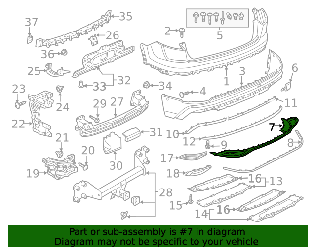 2019-2020 Audi Spoiler 4M8-807-521-C-RU6 | Genuine Audi Parts