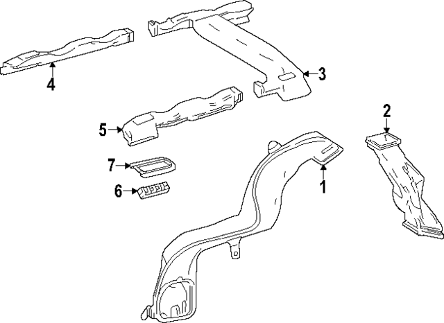 62973-0E120 - Separator Duct 2024 Toyota Grand Highlander | Longo ...