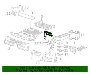 2020-2022 Cadillac CT4 Floor Panel Number 6 Cross Bar 84783994 ...
