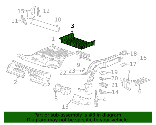 2020-2022 Cadillac Rear Floor Rear Panel 84679940 | GMPartsDirect.com