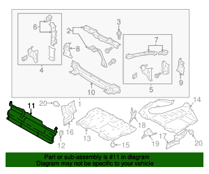 SU003-01221 - Radiator Support Splash Shield 2013-2020 Toyota ...