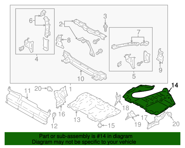 SU003-01383 - Radiator Support Splash Shield - 2013-2020 Toyota | OEM ...