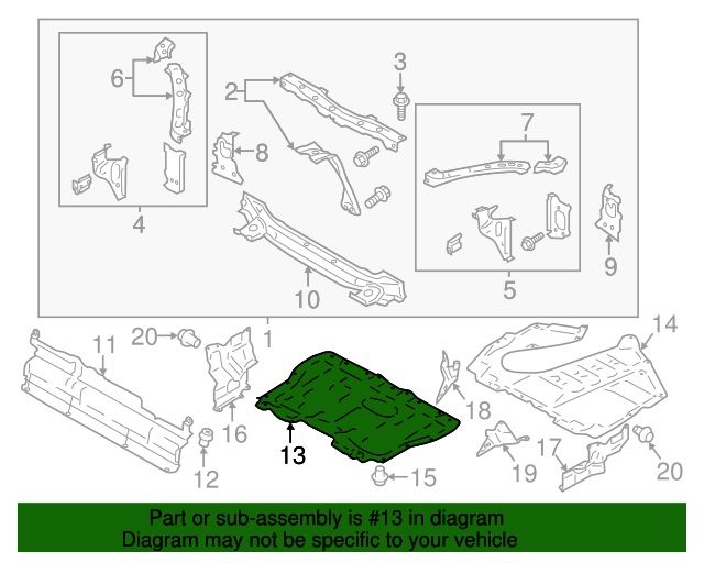 SU003-01383 - Radiator Support Splash Shield - 2013-2020 Toyota | OEM ...