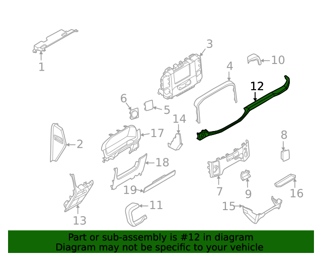 2021-2023 Ford F-150 Finish Molding ml3z1504338gc | TascaParts.com