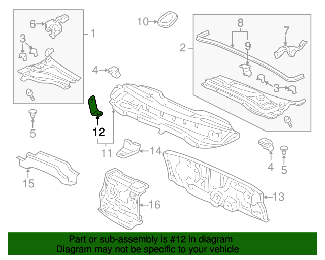 61225-SJC-A00ZZ - Bracket L Rear Fender Mounting - 2006-2014 Honda ...