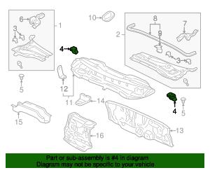 90603-SX0-003 - Grommet Cowl Top - 1995-2017 Honda | Genuine Honda Parts